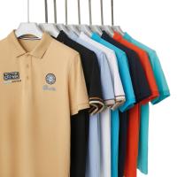 China Custom Men's Polo T Shirts 100% Cotton Double Sided Embroidered Logo 170-230G for sale