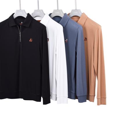China Custom Anti-Pilling 100% Cotton Long Sleeve Polo T Shirt for Men 170-120GSM for sale
