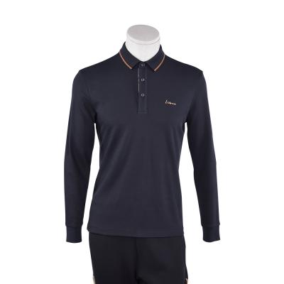 China Custom Anti-Pilling Long Sleeve Polo Shirt for Men 170-120gsm Cotton Business Wear for sale