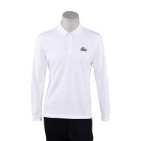 China OEM ODM Custom White Embroidered Long Sleeve Polo TShirt for Men 170-220G Cotton for sale