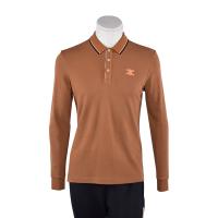 China Anti-Pilling Long Sleeve Polo Shirt 100% Cotton 250-280gsm Men Contrast Collar Custom Logo for sale