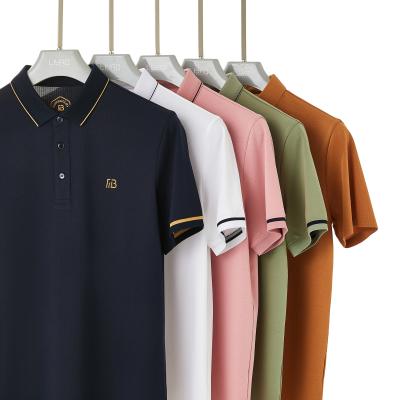 China Custom Logo Solid Color Men Polo Shirt 100% Cotton 170-210G Embroidery Golf Uniform for sale