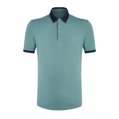 China Custom Wicking Polo Shirt 95% Polyester 5% Spandex 170g Men Short Sleeve 3 Button for sale