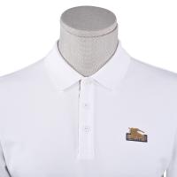 China 100% Cotton Luxury Long Sleeve Polo Shirt White Anti-Wrinkle Men Custom Logo Embroidery 170-120G for sale