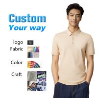 China Custom Logo Cotton Spandex Golf Polo Shirt Quick Dry 170-210G Men Plain T Shirt for sale