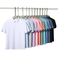 China Custom Logo Men's Short Sleeve Polo Shirts 100% Cotton 170-180g Breathable Anti-Wrinkle Plus Size for sale