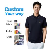 China Wholesale Custom Black Men Polo T Shirt 170-120G Cotton ODM OEM Sportswear for sale