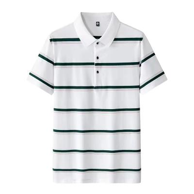 China Custom Striped Oversized Polo Shirt for Men 100% Cotton 170-280G Breathable Anti-Wrinkle for sale