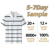 China Custom Striped Oversized Polo Shirt for Men 100% Cotton 170-280G Breathable Anti-Wrinkle for sale
