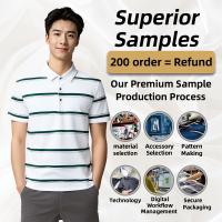China Custom Striped Oversized Polo Shirt for Men 100% Cotton 170-280G Breathable Anti-Wrinkle for sale