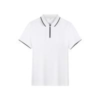 China Men's Cotton Polo Golf T-Shirt Custom Low MOQ Half-Zip Short Sleeve Breathable 170-280G Fabric for sale