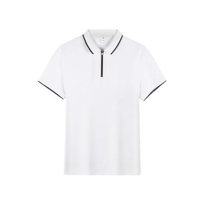 China Men's Cotton Polo Golf T-Shirt Custom Low MOQ Half-Zip Short Sleeve Breathable 170-280G Fabric for sale