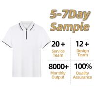 China Men's Cotton Polo Golf T-Shirt Custom Low MOQ Half-Zip Short Sleeve Breathable 170-280G Fabric for sale