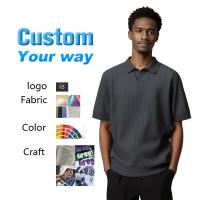 China Custom Men's Polo Shirt 100% Cotton Short Sleeve Knit Sweater 170-280G Fabric ODM/OEM for sale