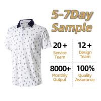 China Custom Printed Men's Polo Shirts 100% Cotton Breathable Anti-Wrinkle Short Sleeve for Business Casual Golf Team Wear for sale