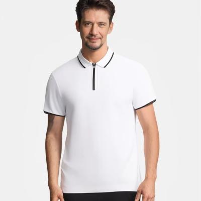 China Men's Cotton Polo Golf T-Shirt Half-Zip Short Sleeve Breathable 170-230G Fabric ODM/OEM for sale