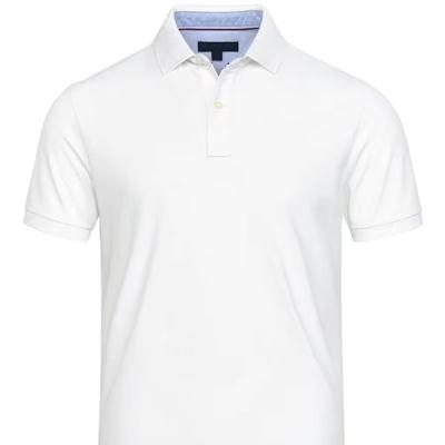 China Men's Solid Color Short Sleeve Golf Polo Shirt 170-230G Cotton Breathable Anti-Wrinkle Plus Size for sale