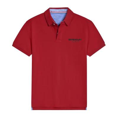 China Custom Logo OEM ODM Men's Knitted Polo Shirt 100% Cotton Short Sleeve 170-230G for sale