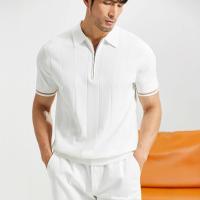 China Men's Breathable Short Sleeve Zipper Polo Shirt 170-230G Custom ODM OEM Business Casual for sale