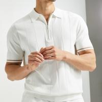 China Men's Breathable Short Sleeve Zipper Polo Shirt 170-230G Custom ODM OEM Business Casual for sale