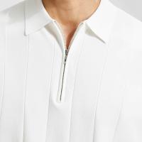 China Men's Breathable Short Sleeve Zipper Polo Shirt 170-230G Custom ODM OEM Business Casual for sale