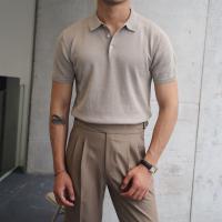 China Men's Slim Fit Casual Polo Shirt Short Sleeve 170-230G Fabric Weight Wholesale for sale