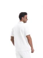 China Custom Polyester Blend Stretch Fit Zipper Polo T-Shirt 170-230G Waffle Knit for Men for sale