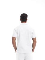 China Custom Polyester Blend Stretch Fit Zipper Polo T-Shirt 170-230G Waffle Knit for Men for sale