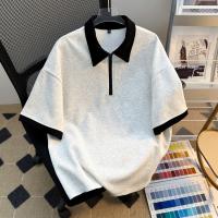 China Wholesale Men Oversize Zipper Short Sleeve Shirt 170-230G Breathable Anti-Wrinkle Custom ODM OEM for sale