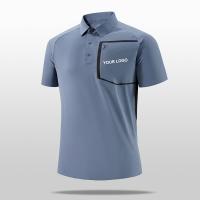 China Men's 100% Polyester Short Sleeve Polo Shirt Stand-Up Collar Quick-Drying Anti-Pilling 170-230G for sale