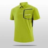China Men's 100% Polyester Short Sleeve Polo Shirt Stand-Up Collar Quick-Drying Anti-Pilling 170-230G for sale