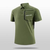 China Men's 100% Polyester Short Sleeve Polo Shirt Stand-Up Collar Quick-Drying Anti-Pilling 170-230G for sale