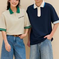 China Men's Printed Cotton Polo Shirt 170-230g 1/4 Zip Golf T Shirt Streetwear Oversized ODM/OEM for sale