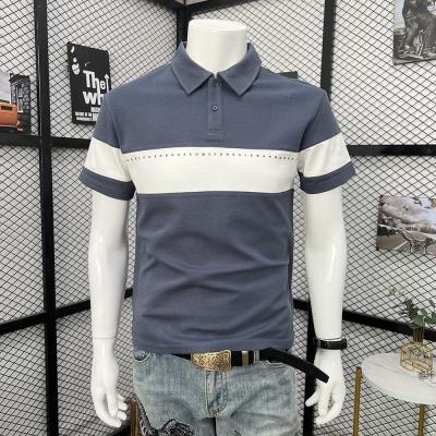 China Men's Color Matching Short Sleeve Polo Shirt for Golf Tennis Outdoor Sports 170-230G Fabric for sale