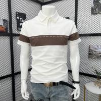 China Men's Color Matching Short Sleeve Polo Shirt for Golf Tennis Outdoor Sports 170-230G Fabric for sale