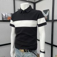 China Men's Color Matching Short Sleeve Polo Shirt for Golf Tennis Outdoor Sports 170-230G Fabric for sale