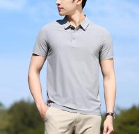 China Men's Ice Silk Turn-Down Collar Short Sleeve Polo Shirt 170-230G Breathable Anti-Wrinkle ODM/OEM for sale