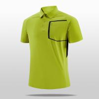 China Men's Short Sleeve Knitted Polo Shirt Color Block Collar 170-230G Breathable Anti-Wrinkle for sale
