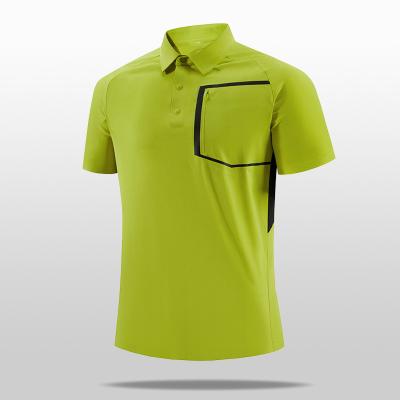 China Men's Short Sleeve Knitted Polo Shirt Color Block Collar 170-230G Breathable Anti-Wrinkle for sale