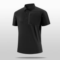 China Men's Short Sleeve Knitted Polo Shirt Color Block Collar 170-230G Breathable Anti-Wrinkle for sale