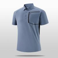 China Men's Short Sleeve Knitted Polo Shirt Color Block Collar 170-230G Breathable Anti-Wrinkle for sale