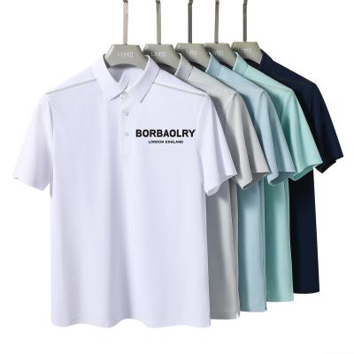 China Men's Short Sleeve Business Polo Shirt 170-230G Breathable Anti-Wrinkle Casual Wear for sale