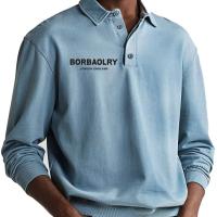China Custom Logo Long Sleeve Cotton Polo Shirt for Men Quick Dry Sports 170-230G Fabric for sale