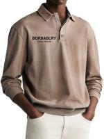 China Custom Logo Long Sleeve Cotton Polo Shirt for Men Quick Dry Sports 170-230G Fabric for sale