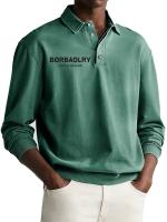 China Custom Logo Long Sleeve Cotton Polo Shirt for Men Quick Dry Sports 170-230G Fabric for sale