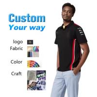 China Men's Oversized Striped Polo Shirt 100% Cotton Breathable Anti-Wrinkle Casual Sports Top for sale