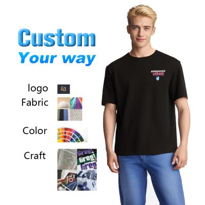 China Custom Logo Heavyweight Drop Shoulder T Shirt for Men 170g 100% Cotton for sale