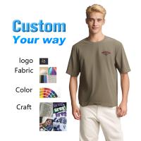 China Custom Logo Printing Vintage Oversized Short Sleeve T-Shirt 170-120G 100% Cotton Men for sale