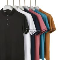 China Custom Logo Men's Short Sleeve Golf Polo Shirt 100% Cotton 170-210G Breathable for sale