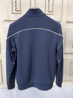 China Custom Logo Navy Blue Knitted 100% Cotton Men Tracksuit 2 Piece Set Quarter Zip Sweatshirt Contrast Sweatsuit ODM for sale
